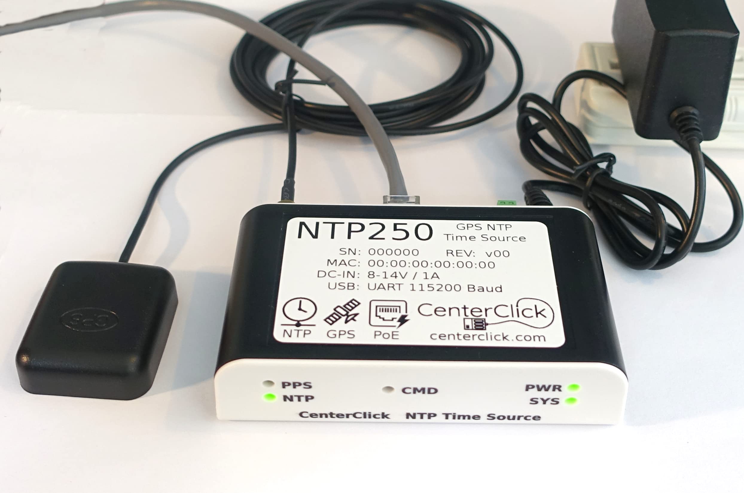 CenterClick NTP250 GPS Based NTP Server Appliance w/PoE