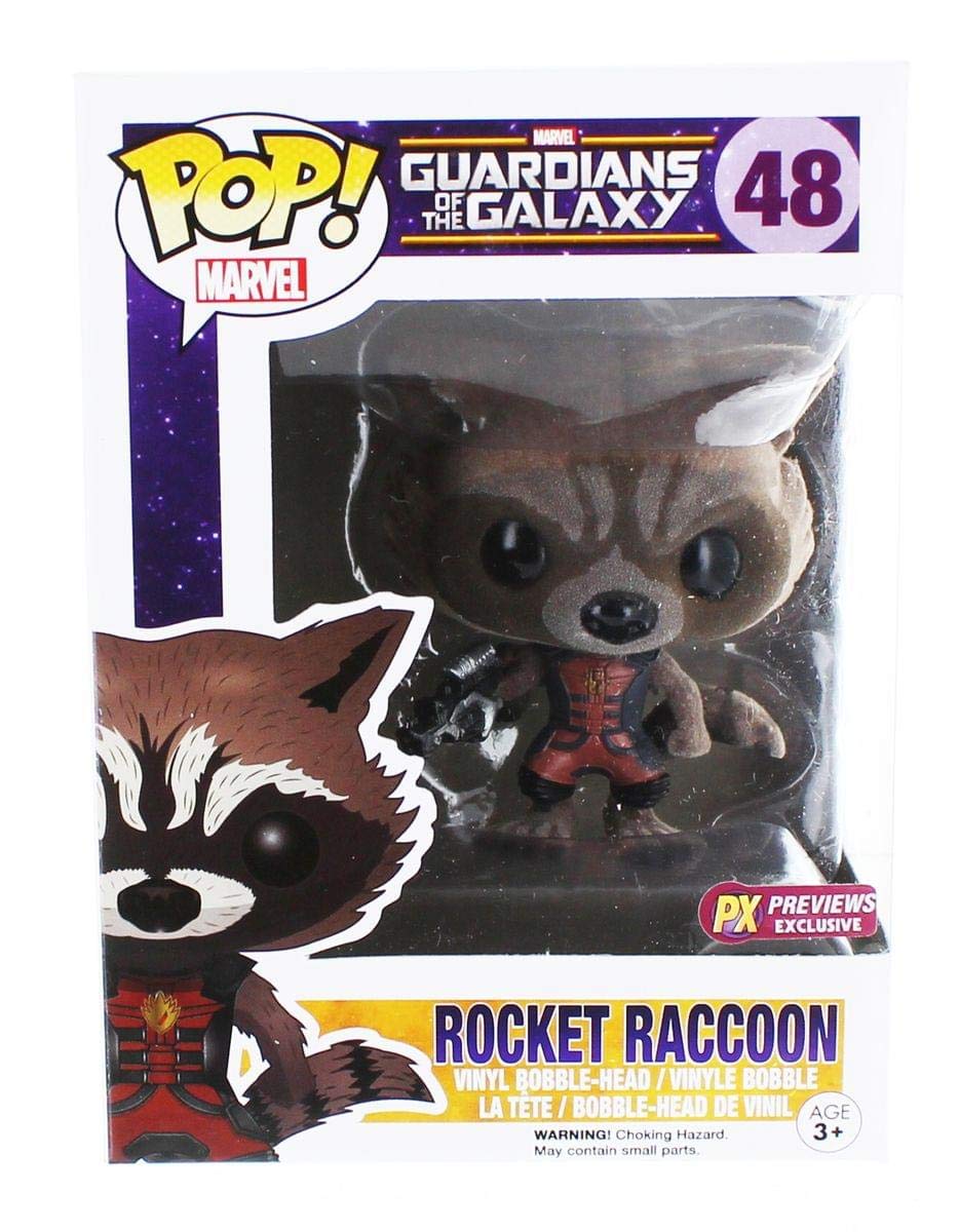 Funko Guardians of The Galaxy POP Vinyl Figure Flocked Ravager Rocket Racoon SDCC 2015 Exclusive