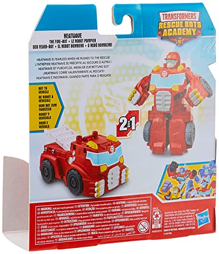 Transformers Playskool Heroes Rescue Bots Academy Classic Heroes Team Heatwave The Fire-Bot Converting Toy, 4.5-Inch Action Figure, Kids Ages 3 and Up
