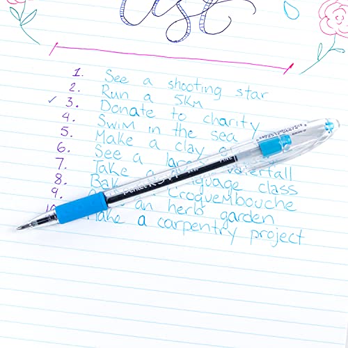 Pentel R.S.V.P. Ballpoint Pen, 0.7mm Fine Tip, Sky Blue Ink, Box of 12 (BK90-S)