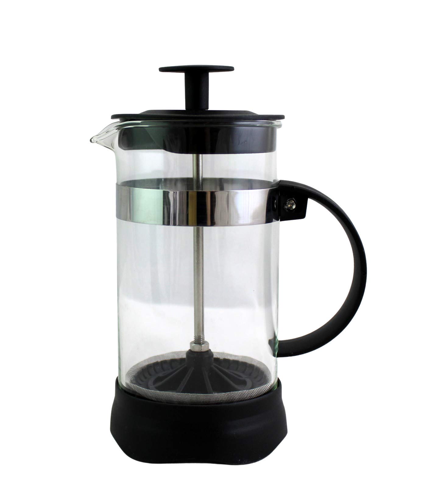 Dependable Industries inc. Essentials 12 Ounce Glass French Press Coffee & Tea Brewer - Single Cup, 3 Cup Espresso Compact, Durable, Easy to Use