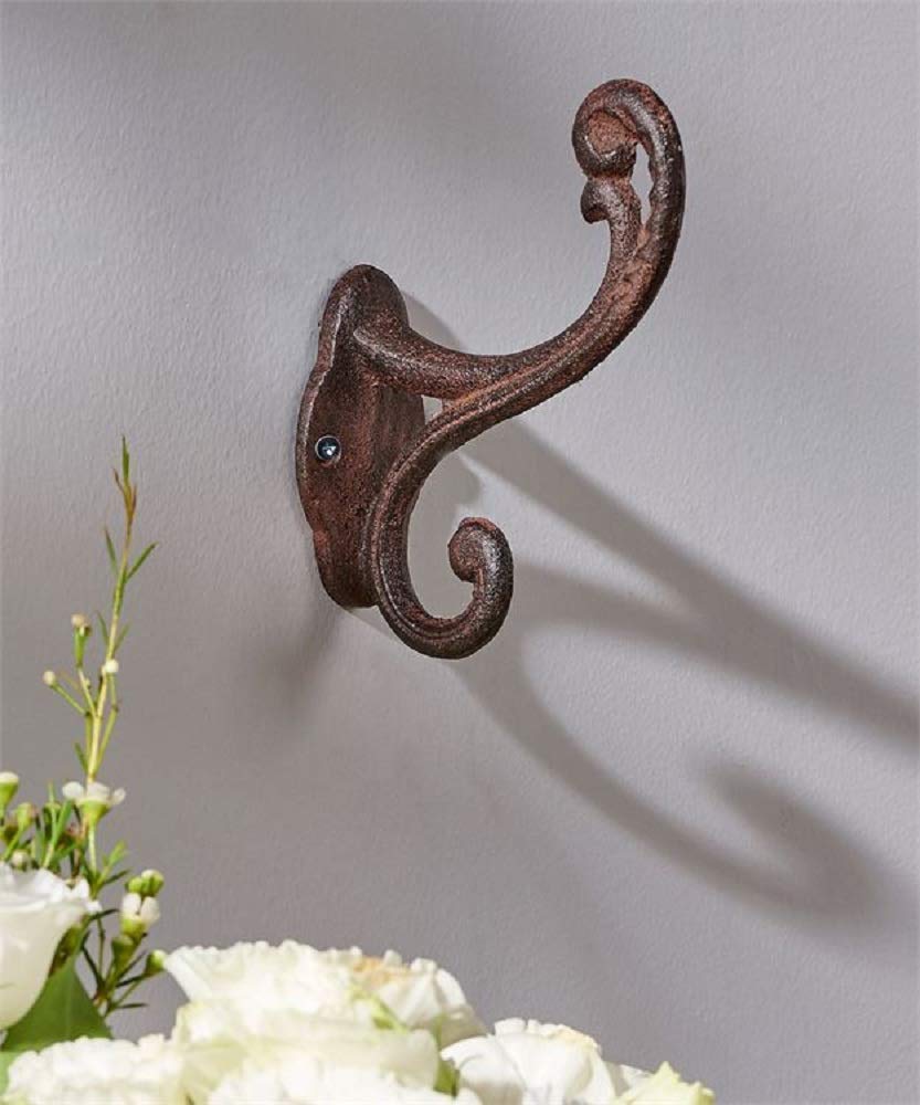 Giftcraft 087690 Elegant Heavy Duty Cast Iron Wall Hook, 4.8-inch Height