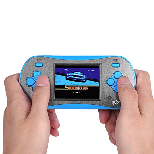Handheld Game Player for Kids Adults- FAMILY POCKET RS16 Portable Classic Game Controller Built-in 260 Game 2.5 inch LCD Retro Arcade Video Game System Children's Birthday Gift (RS-16 Blue1)
