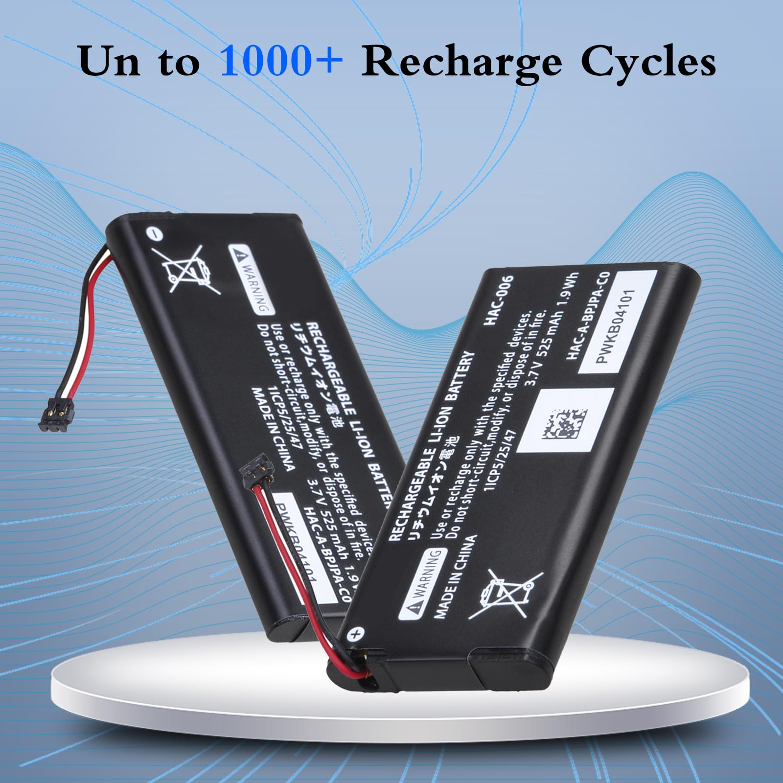 PowerTrust Replacement HAC-006 Battery Compatible with Nintendo Switch HAC-015 HAC-016 Joy-Con Controller HAC-A-JCR-C0 HAC-A-JCL-C0 (2 Pack)