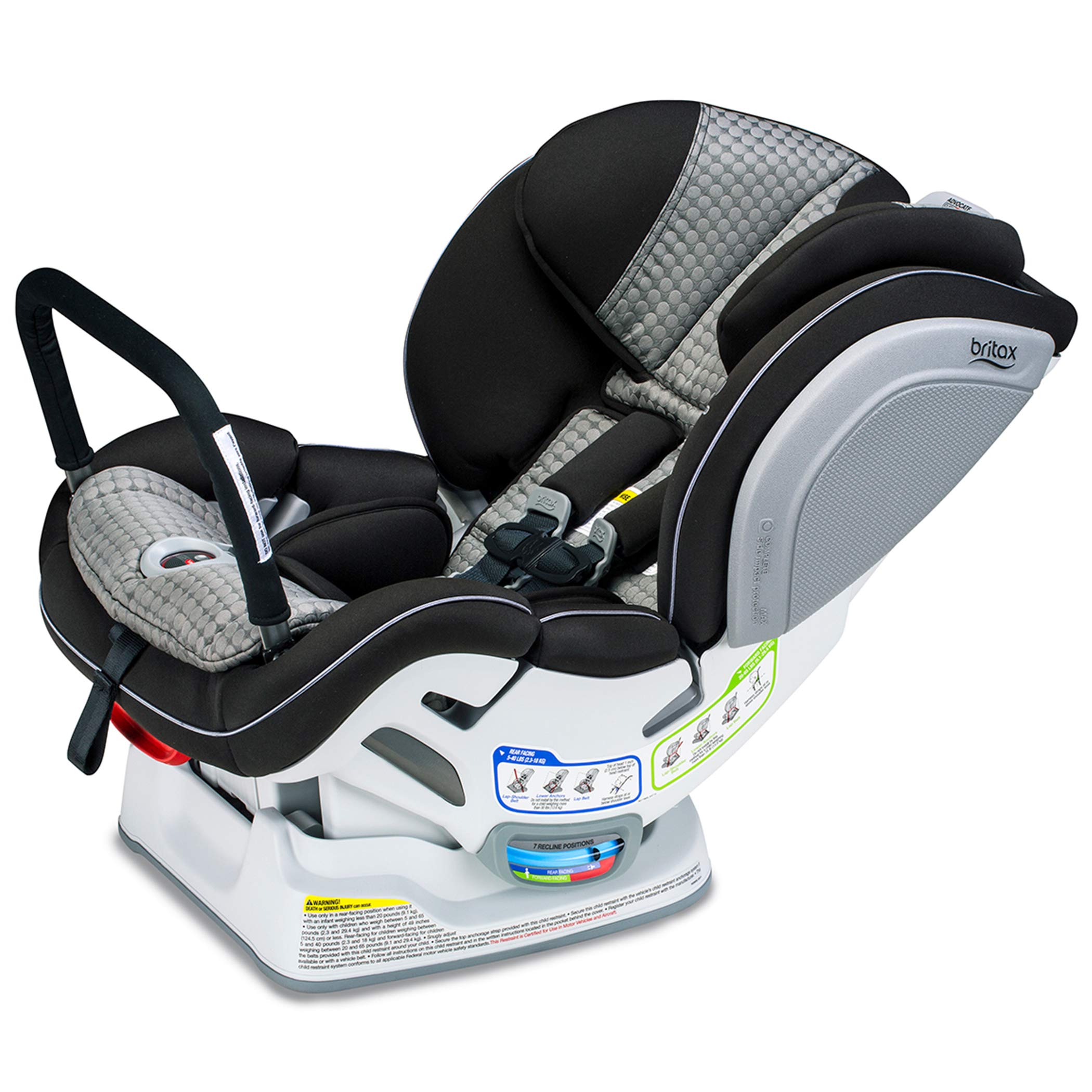 Britax Advocate ClickTight Anti-Rebound Bar Convertible Car Seat - 3 Layer Impact Protection - Rear & Forward Facing - 5 to 65 Pounds, Venti
