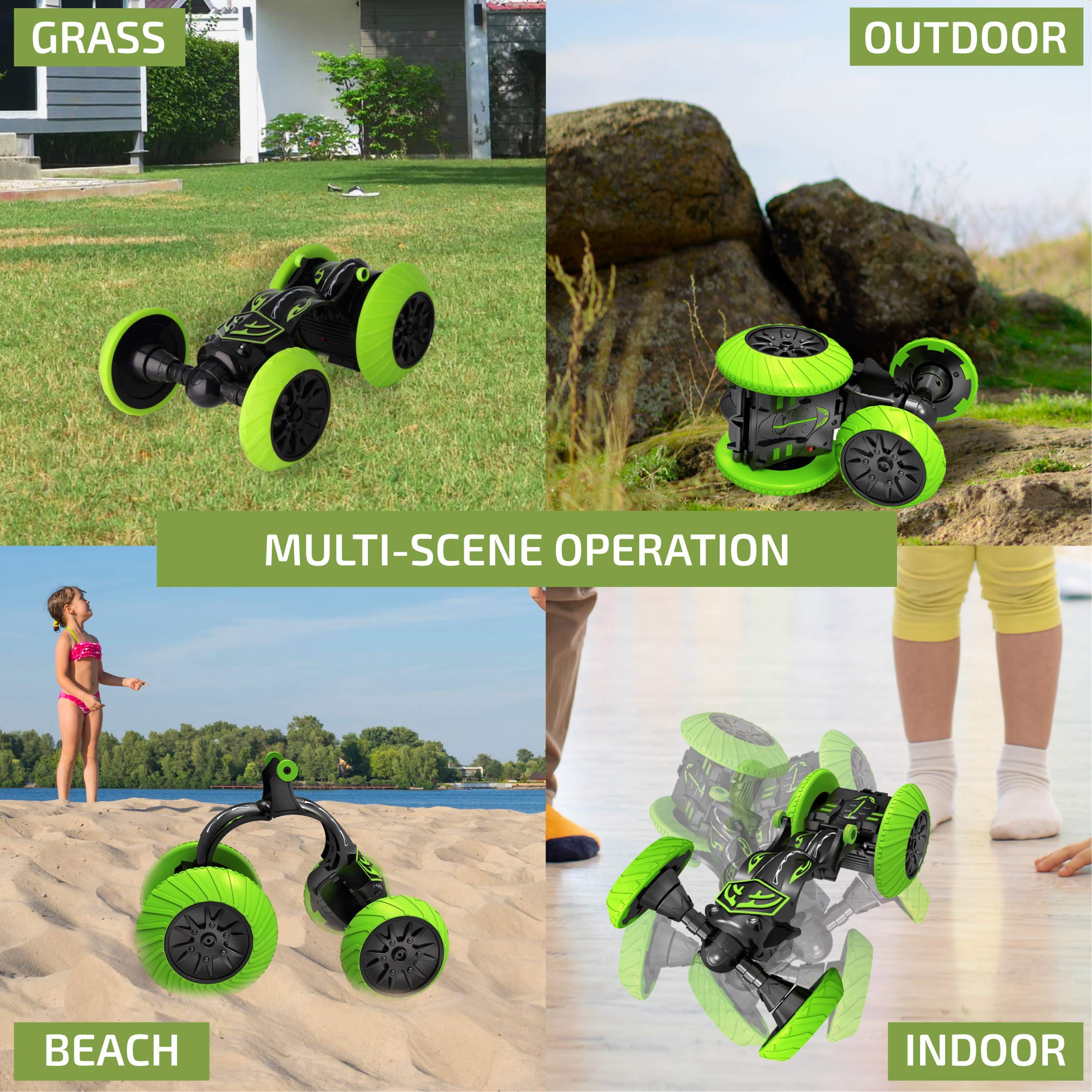 PP PICADOR Remote Control Stunt Cars Double Sided 360°Rotating, 2.4 GHZ Remote Control Crawler Toy Gift for Kids Boys Girls, Include Battery