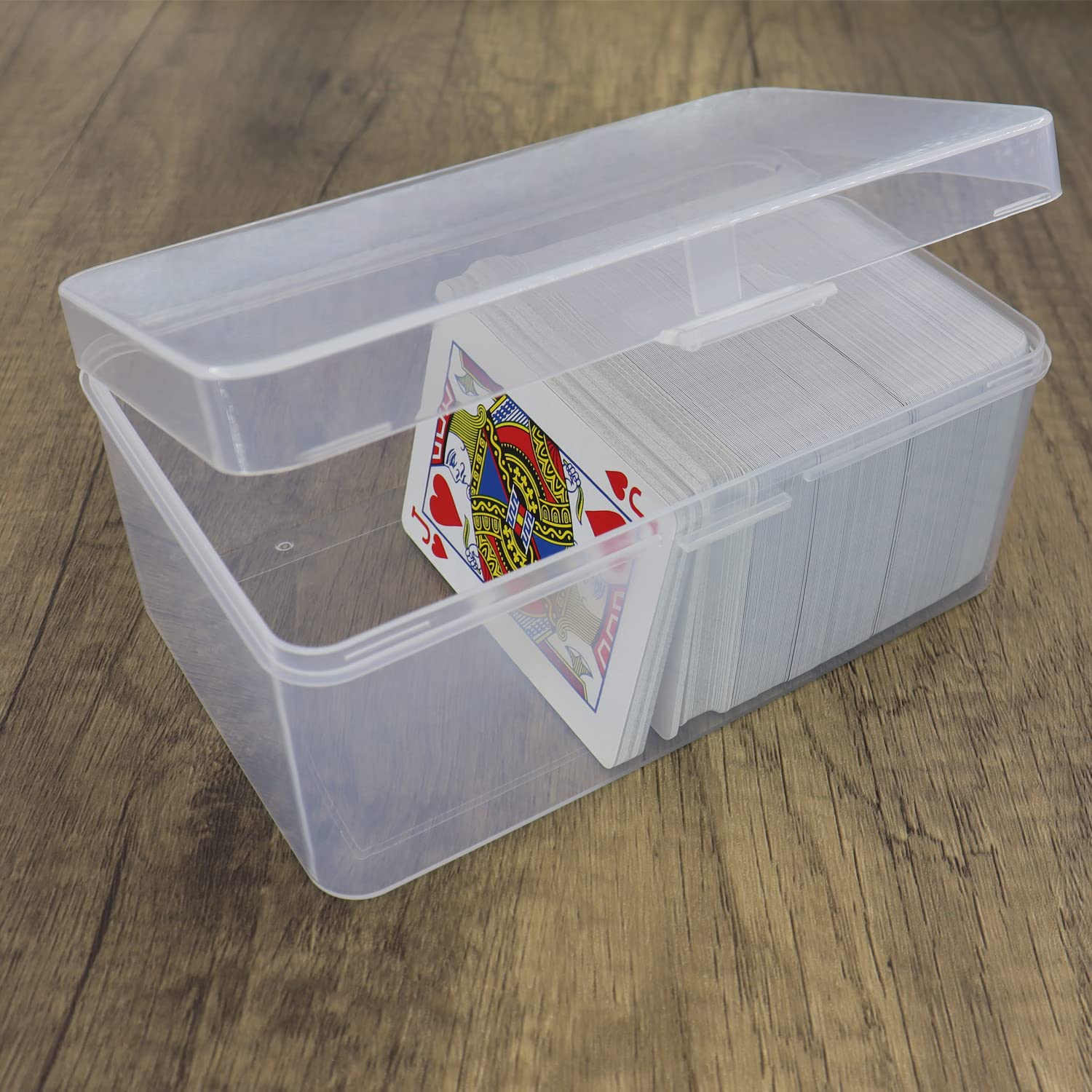 Cwdew 2PCS High Capactiy Playing Card Case Holder Plastic Trading Card Storage Box Card Deck Box Sports Baseball Game Card Storage, Each Box Holds Up to 470pcs Standard Size Cards