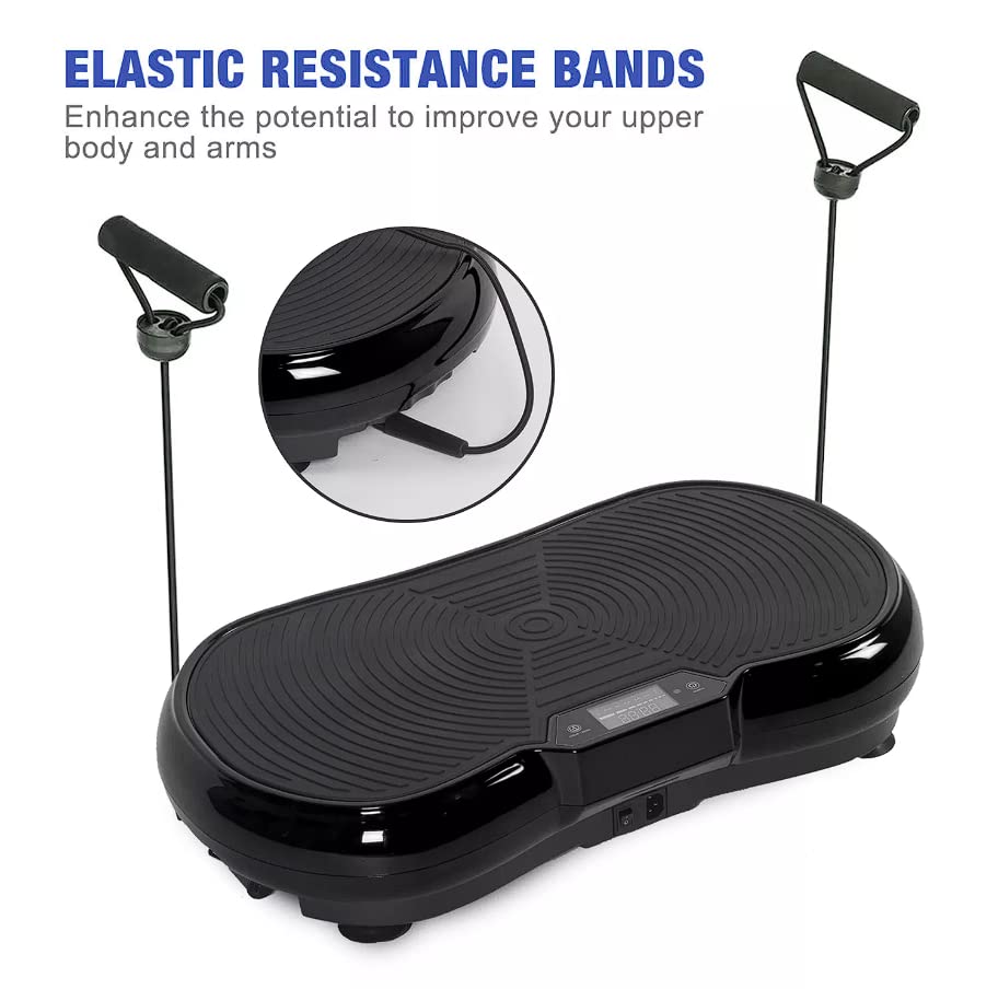 Cheery Whole Body Vibrating Platform with Balance Straps | Vibration Plate Exercise Machine | Easy Exercise Equipment at Home, Full Body Workout Equipment (Black)