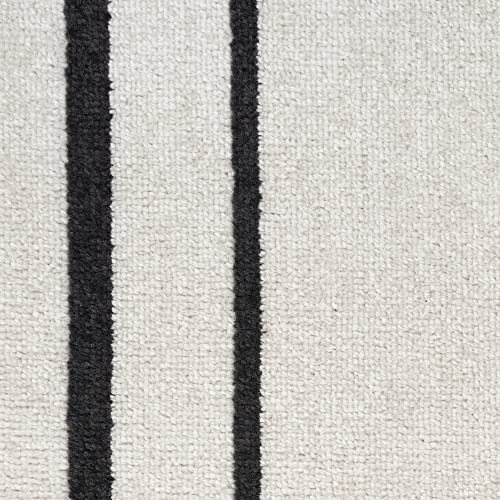 Nourison Essentials Indoor/Outdoor Ivory/Black 5' x 7' AreaRug, EasyCleaning, Non Shedding, Bed Room, Living Room, Dining Room, Backyard, Deck, Patio (5x7)