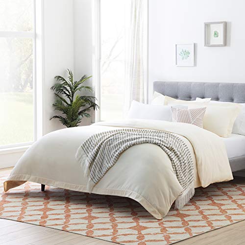 Linenspa Microfiber Duvet Cover - Three Piece Set Includes Duvet Cover and Two Shams - Soft Brushed Microfiber - Hypoallergenic, Cream, Full
