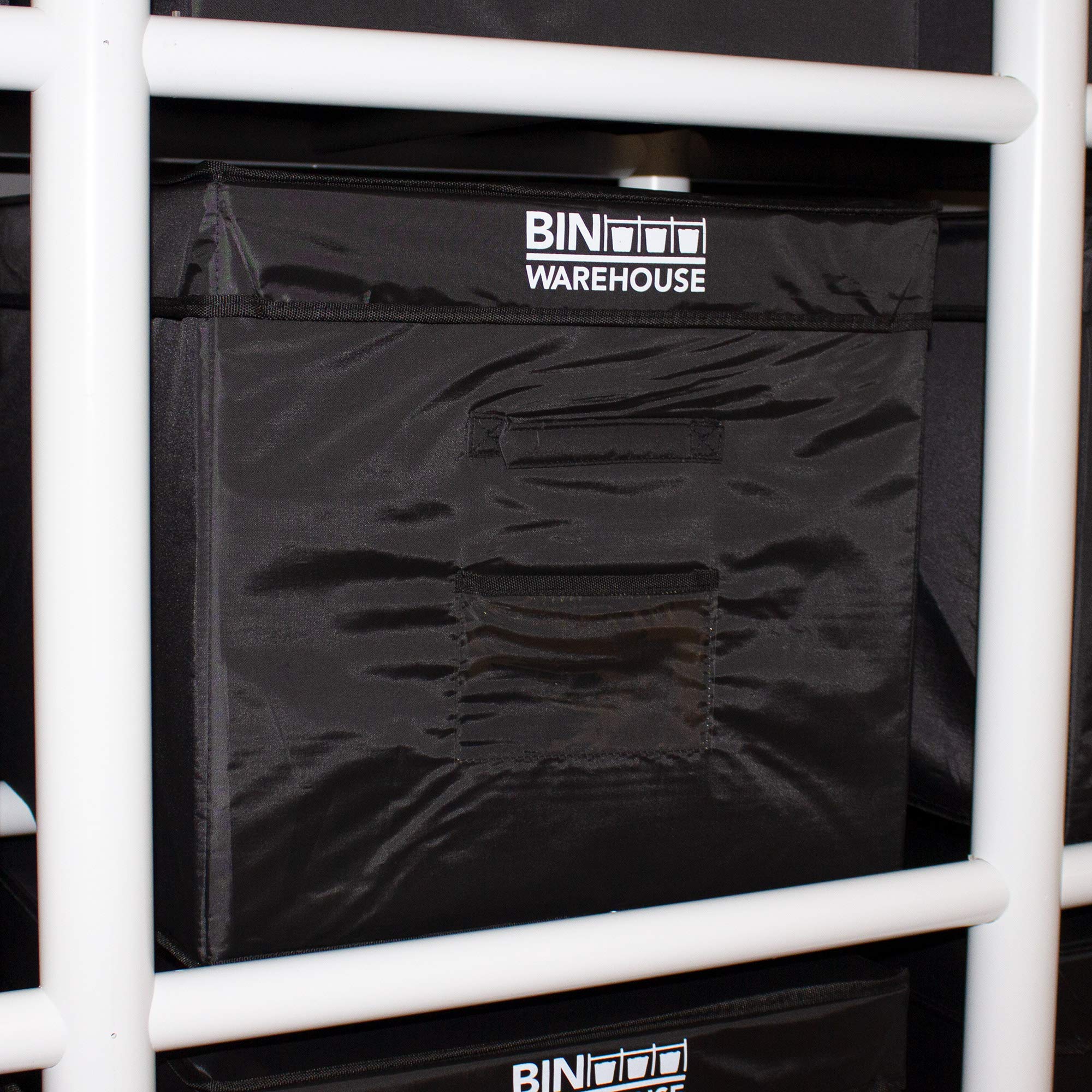 PROSLAT Bin Warehouse Fold-A-Tote 32 Gallon Black 4 Pack
