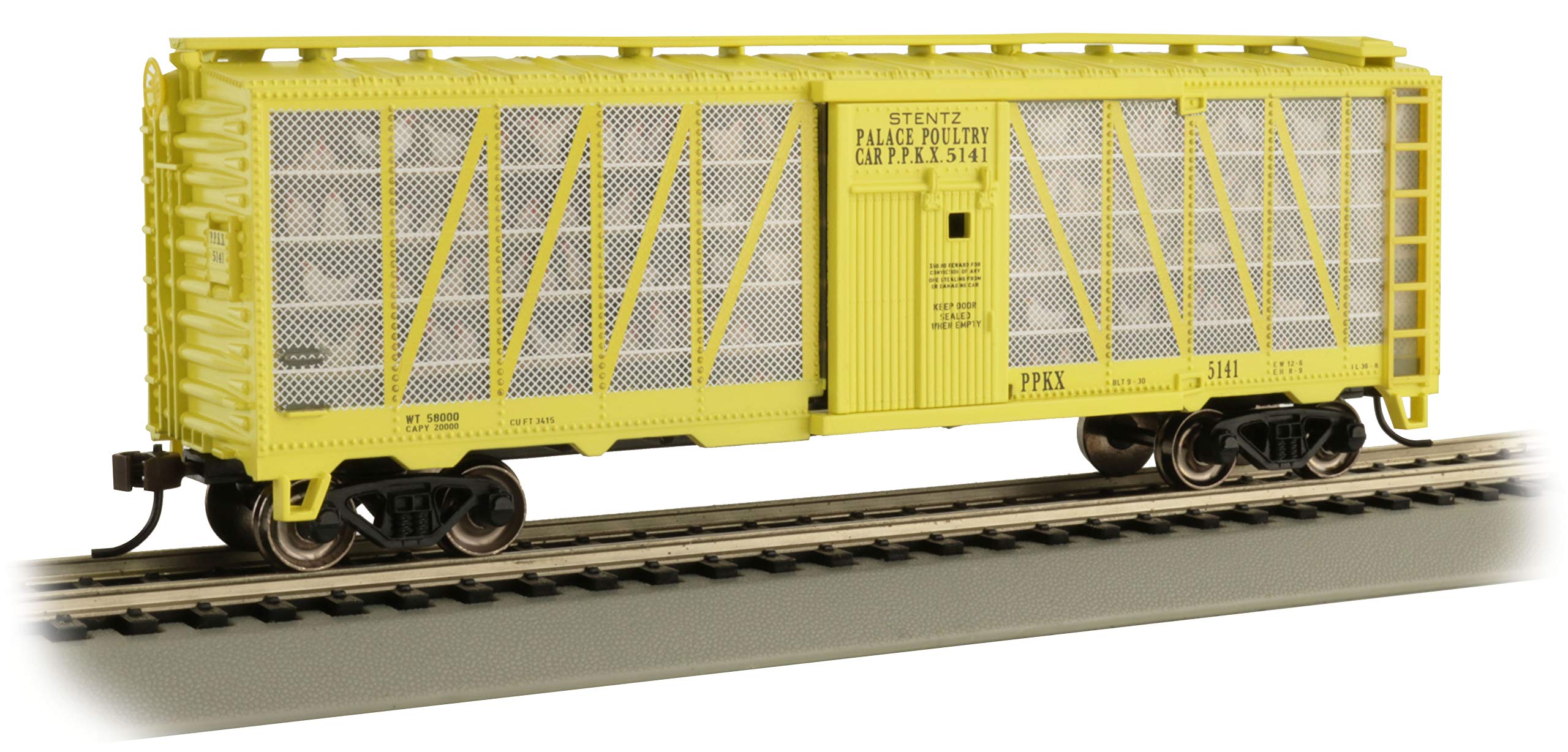 Bachmann Trains - Poultry Transport Car - STENTZ PALACE POULTRY CAR #5141 (yellow) - HO Scale
