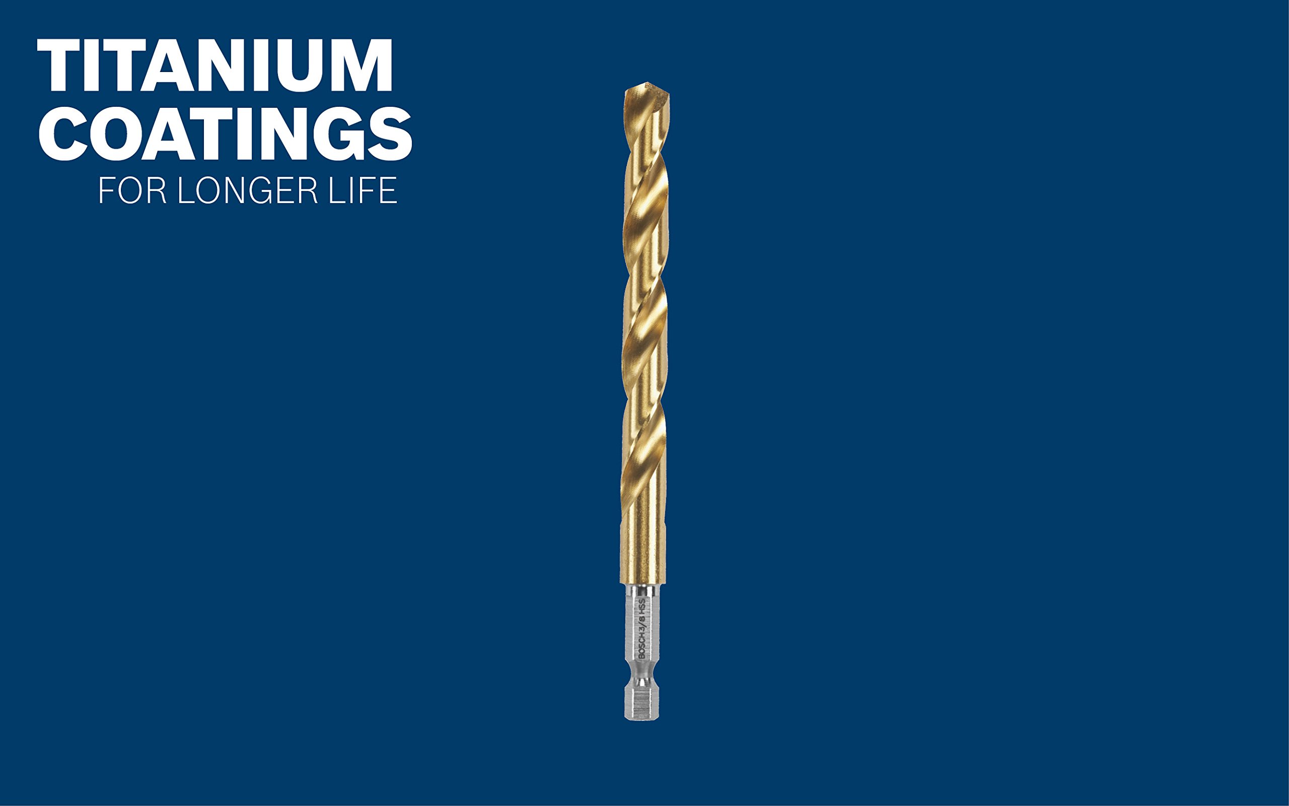 BOSCH TI9IM 9-Piece Assorted Set Titanium Nitride Coated Metal Drill Bits with Included Case Impact Tough with Impact-Rated Hex Shank Ideal for Heavy-Gauge Carbon Steels, Light Gauge Metal, Hardwood