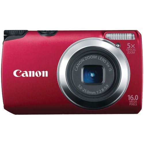 Canon Powershot A3300 IS 16 MP Digital Camera with 5x Optical Zoom (Red)