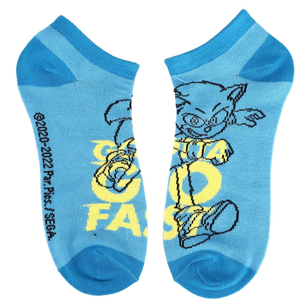 Bioworld Sonic the Hedgehog Characters and Rings Casual Ankle Socks Set for Men 5-Pack