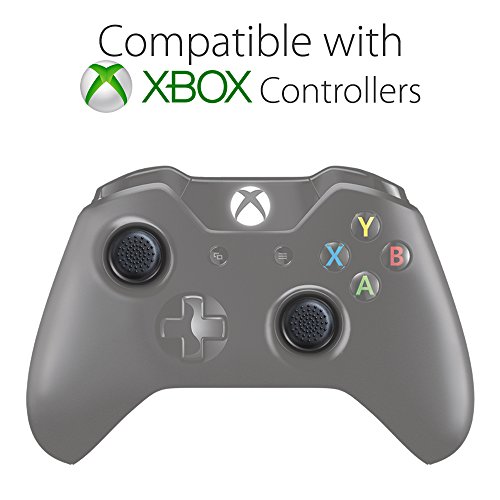 Fosmon [Set of 4] Analog Stick Joystick Controller Performance Extended Thumb Grips for Xbox One | One X | One S | One Elite | Series X/S (Solid Black)