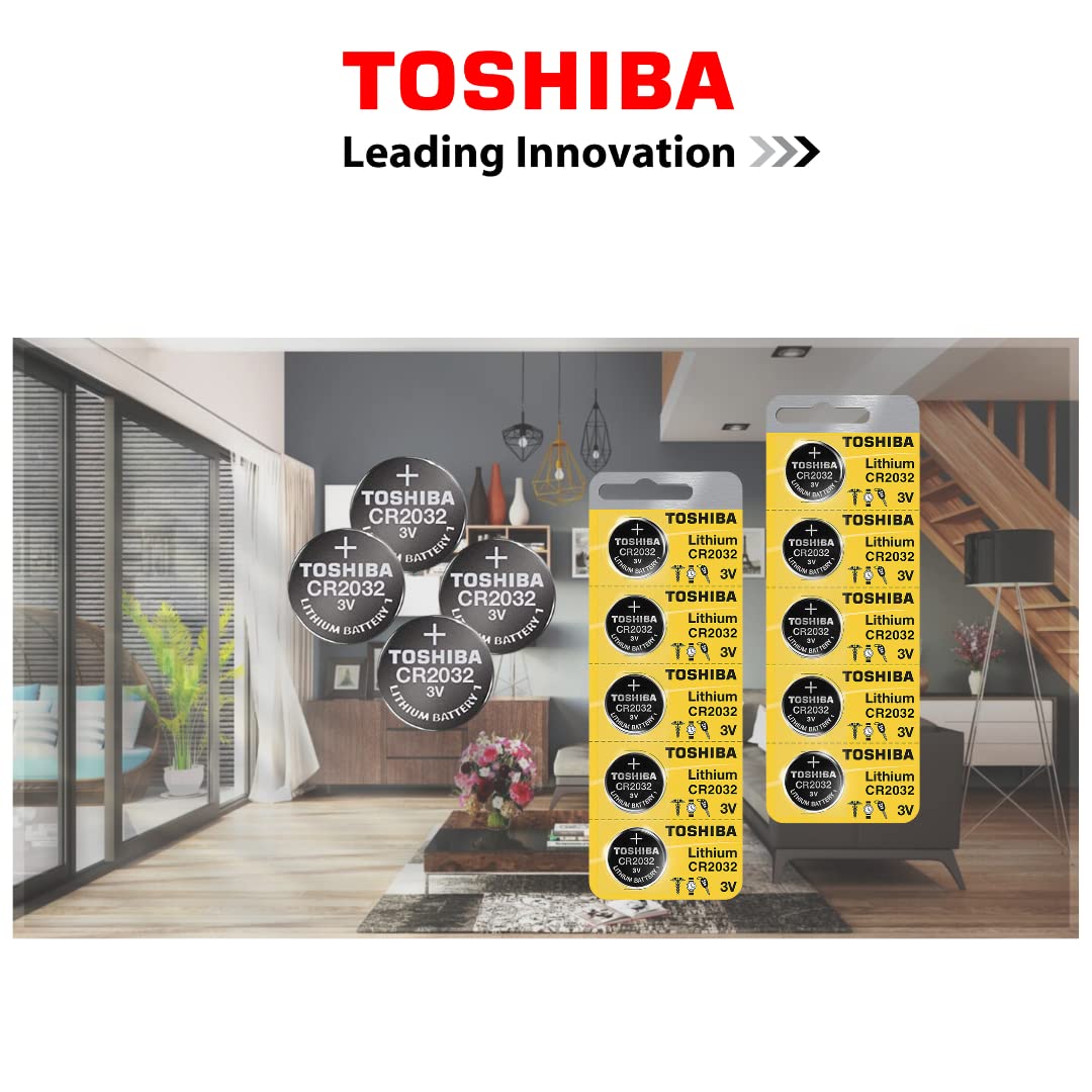 Toshiba CR2032 3 Volt Lithium Coin Battery (15 Batteries)