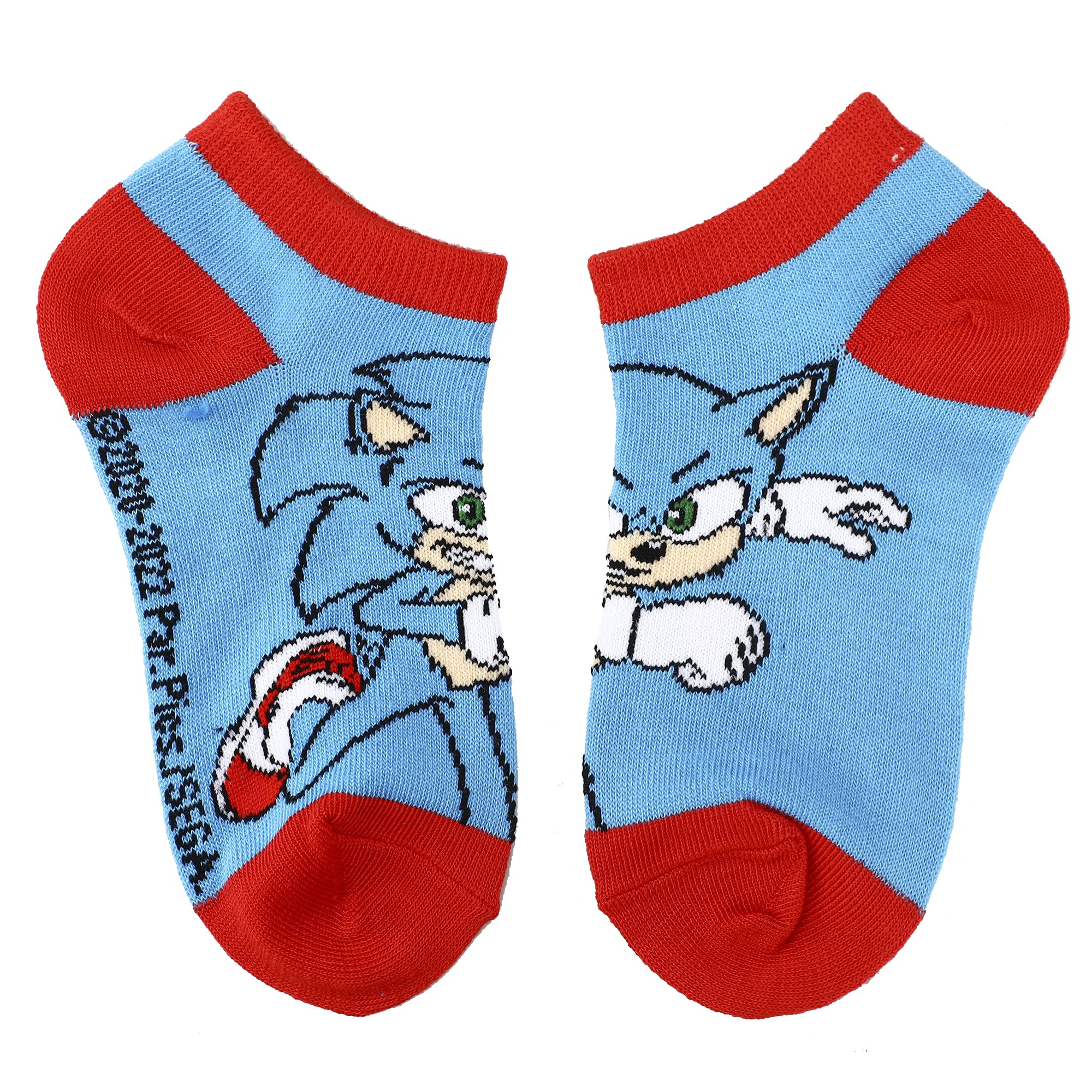 Bioworld Sonic the Hedgehog Sonic and Tails casual Ankle Socks Set for Kids Boys 6-Pack
