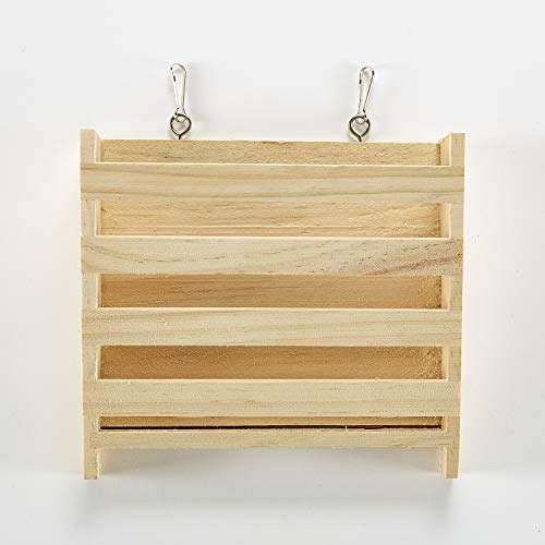 Kaytee Natural Wooden Hay Manger for Pet Rabbits, Chinchillas, and Guinea Pigs, Large