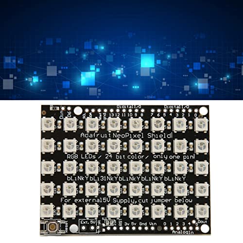 Color Light Development Board, PCB Material WS2812B 5050 RGB LED Integrated Driver Full Color 800Kbps Transmission Speed for Hotel