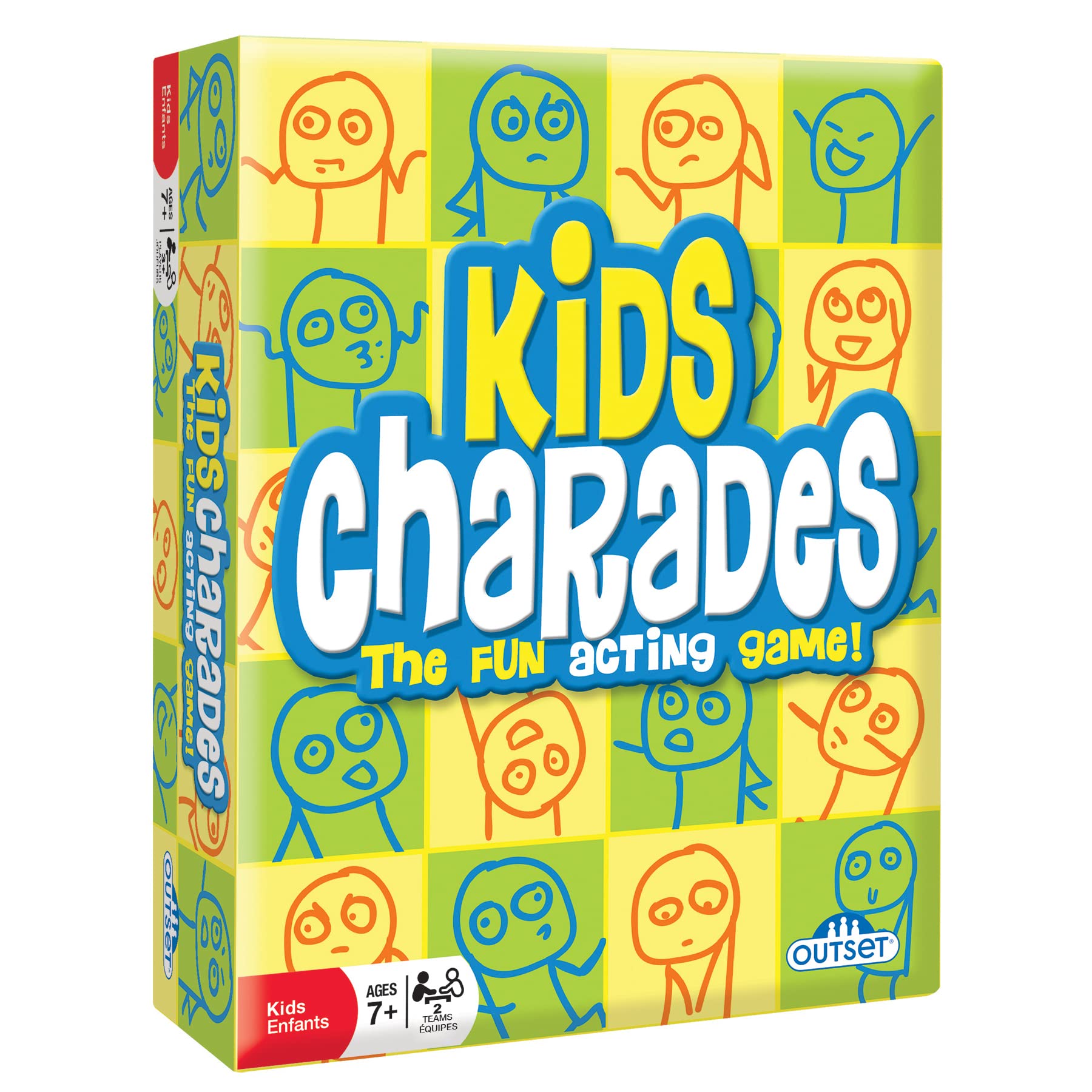 Outset Media Outset Kids Charades - Children's Game - Family Game - Features 300 Charades - Develops Critical Thinking, Builds Imagination, and Supports Creativity - for 3 or More Players - Ages 7+