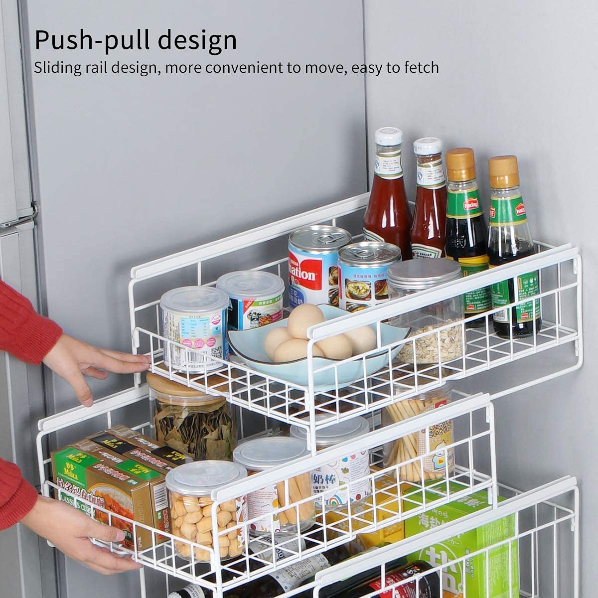 PINNIYOU Storage Organizer, Stainless Steel Free Combination Detachable Multifunctional for Kitchen, Closet, Desk Storage (2 Layers)