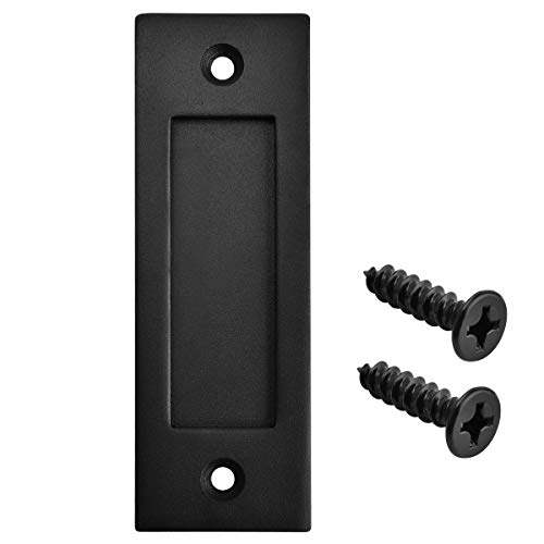 Fpz-bd Running Black 6 inch Sliding Barn Door Finger Pull Set | Heavy Duty Modern Simple Invisible Handle| with Flat Bottom Easy to Install