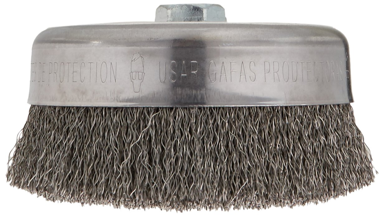 BOSCH WB526 6-Inch Crimped Carbon Steel Cup Brush, 5/8-Inch x 11 Thread Arbor