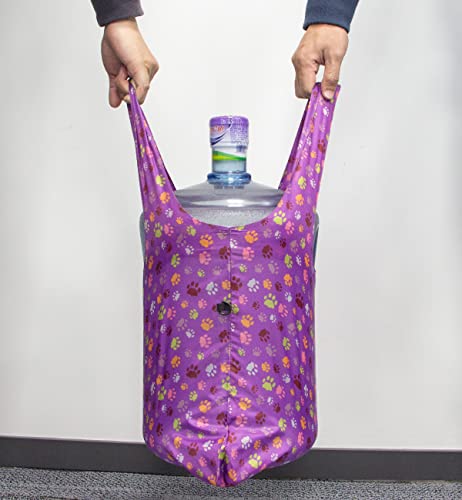 HOLYLUCK Reusable Grocery Bags,Heavy Duty Foldable Shopping Bag - Purple Dog Paw