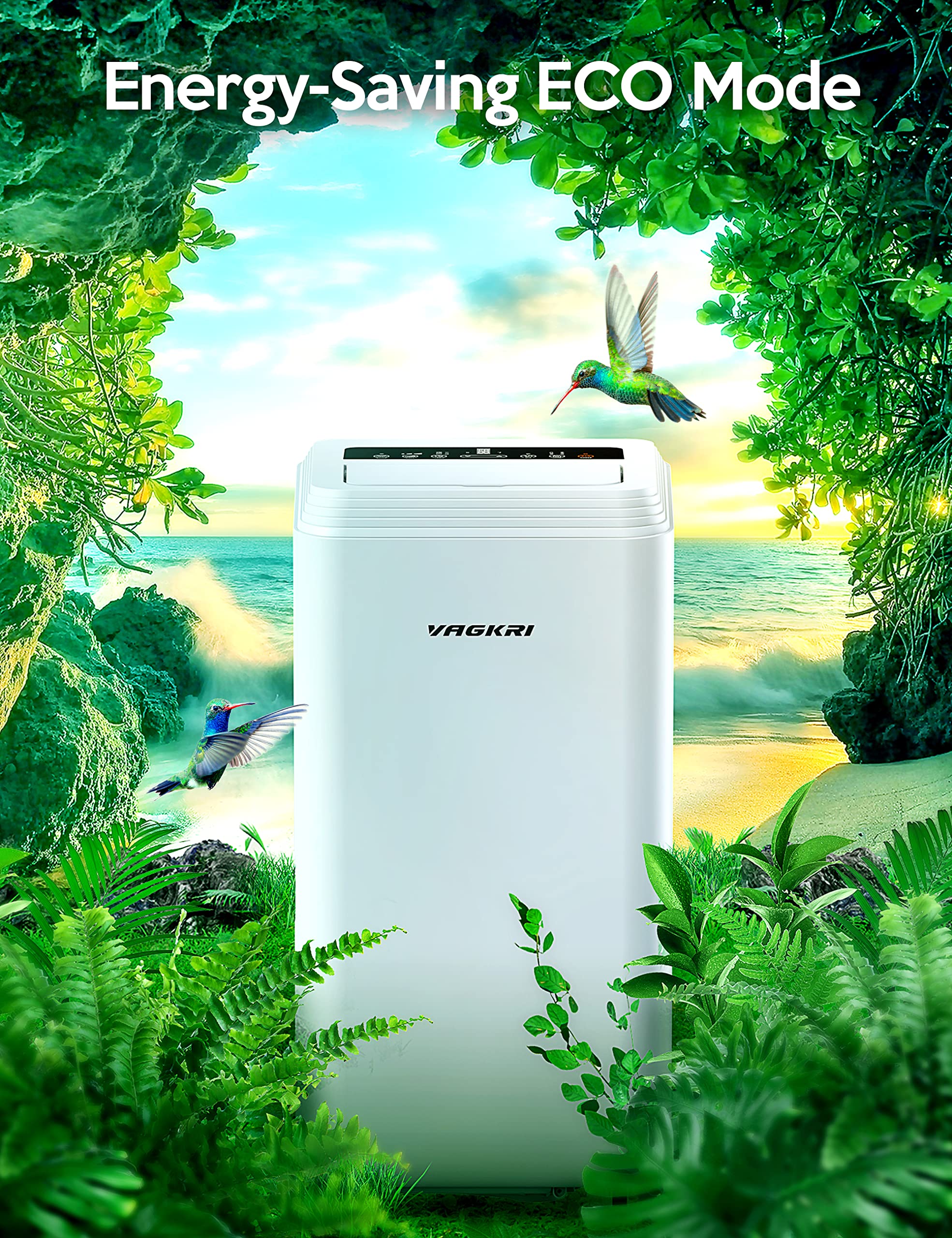VAGKRI Portable Air Conditioners 12000 BTU, 3-in-1 AC Unit with Fan & Dehumidifier Cools up to 400 sq. ft, Portable AC with ECO Mode, 3 Fan Speeds, Auto Swing, 24H On/Off Timer, Remote Control