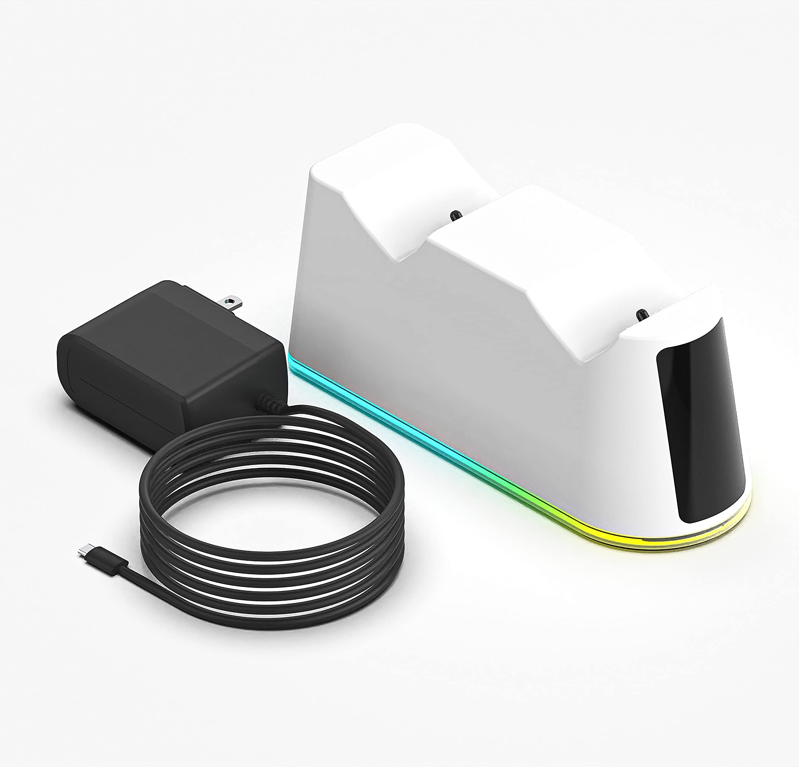 PS5 Charging Dock w/Fast 3A USB-C Power & RGB Base