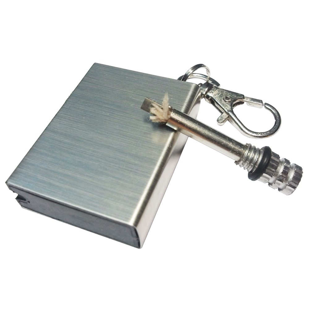 Pirhosigma 5 Pcs Emergency Hiking Survival Camping Fire Starter Flint Metal Match Lighter Matchbox Fire Startfor Camping Outdoor