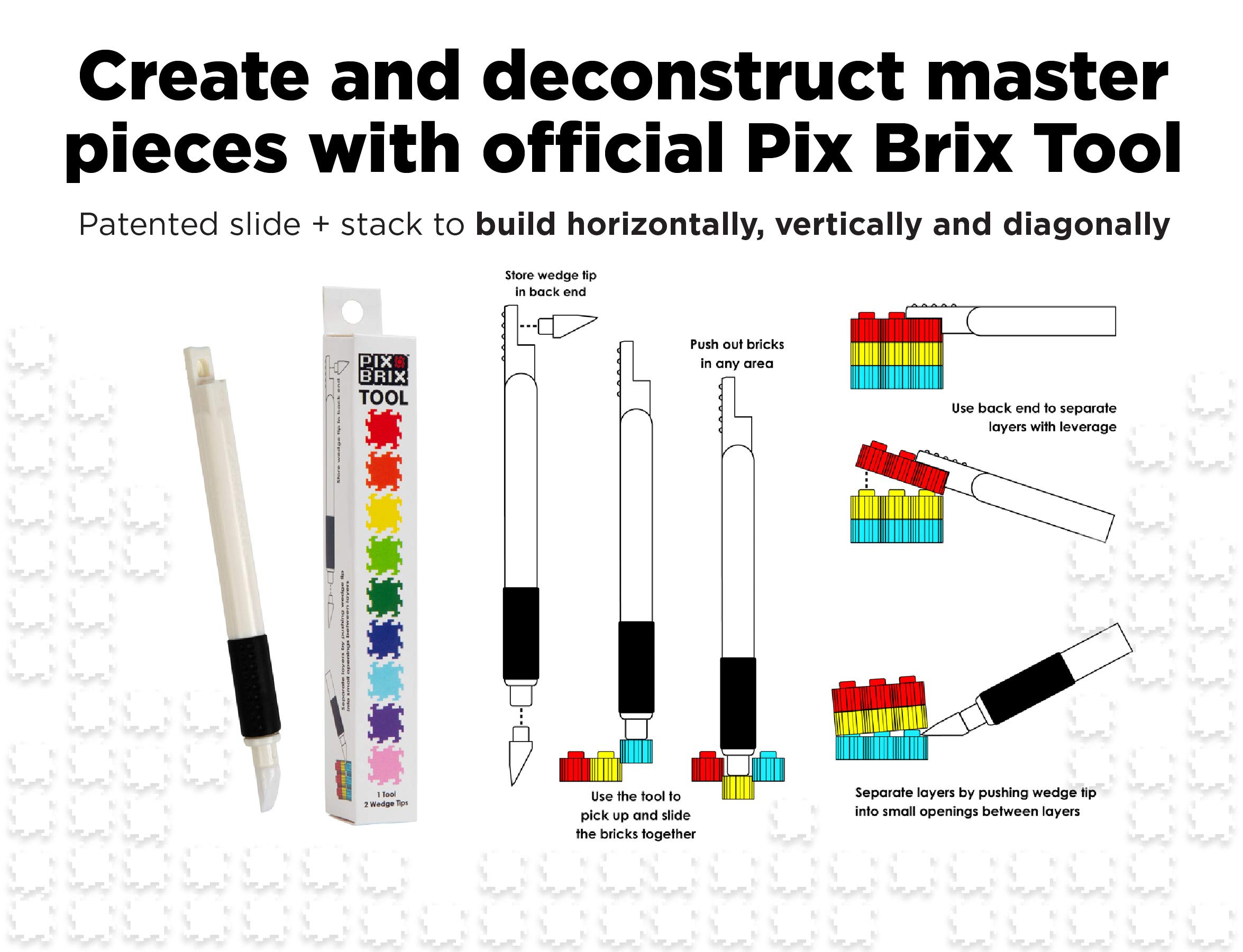Pix Brix Pixel Art Puzzle Bricks Bundle - 4,500 Piece Pixel Art Kit, Mixed 32 Color Palette (Light, Medium, Dark) - Interlocking Building Bricks, Create 2D and 3D Builds - Stem Toys, Ages 6 Plus