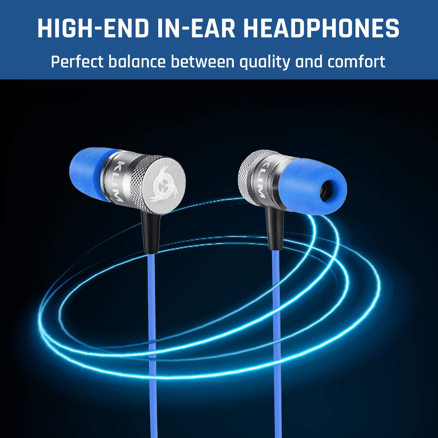 KLIM Fusion Earbuds with Microphone - New - Innovative: in-Ear with Memory Foam - Long-Lasting Wired Ear Buds - Earphones with Mic and 3.5mm Jack - Green