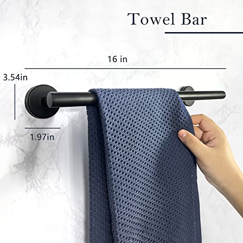 Lckppt 9-Piece Matte Black Bathroom Hardware Accessories Set, Bath Towel Bar Set, Towel Racks for Bathroom Wall, Stainless Steel