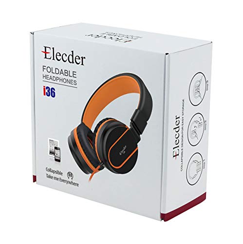 ELECDER Kids Headphones Bundle for Children Girls Boys Teens Foldable Adjustable On Ear Headphones 3.5mm Jack Compatible Cellphones Computer MP3/4 Kindle Airplane School Tablet