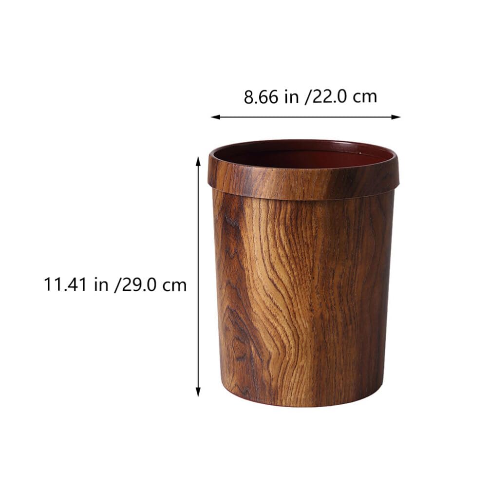 Hotel Kitchen Waste Bins Decorative Round Trash Can Plastic Wood Small Wastebasket Garbage Container Bin Trash Can Pail for Bathroom Kitchen Garbage Containers Indoor Bathroom Waste Basket