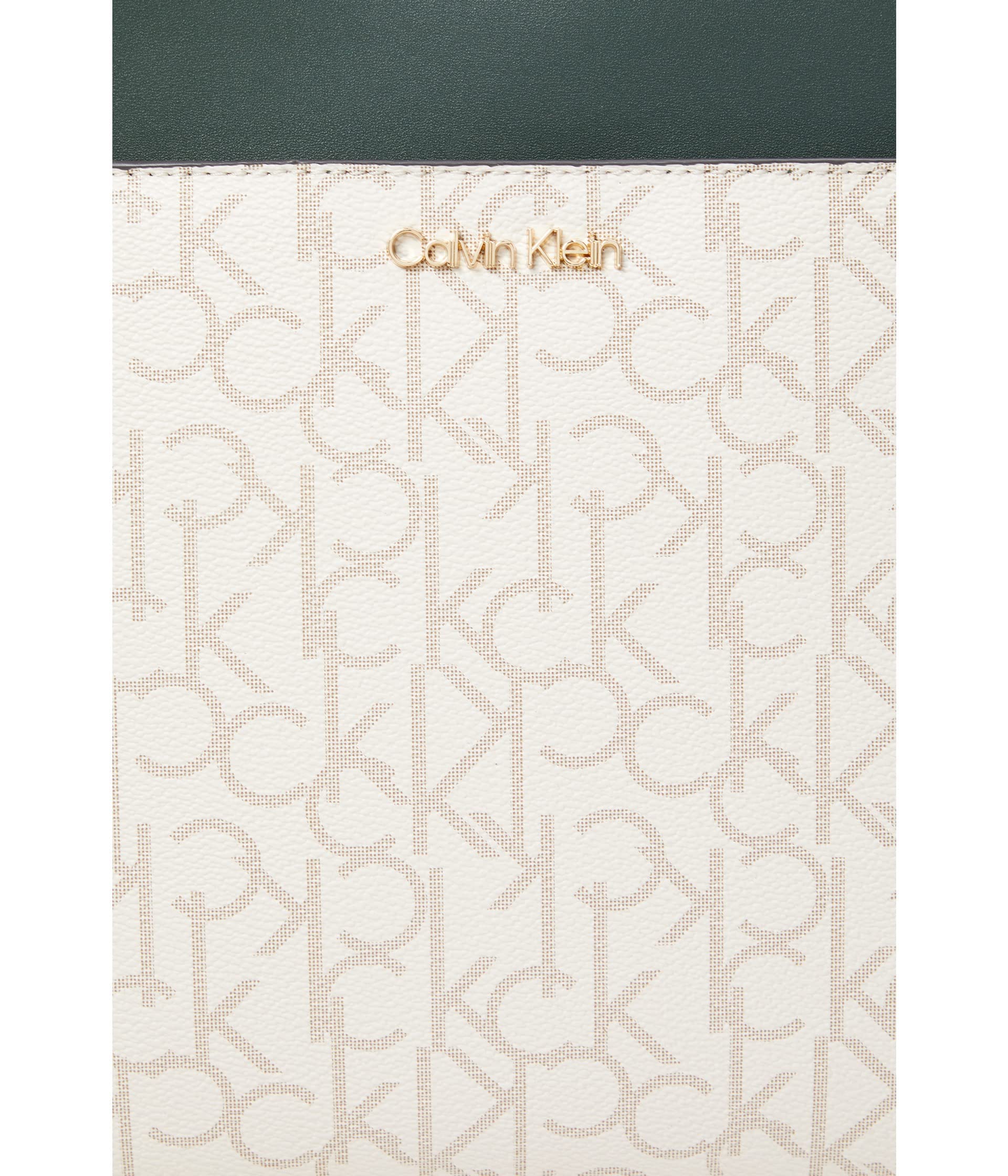 Calvin Klein Edie Satchel Vanilla/Khaki/Deep Forest One Size