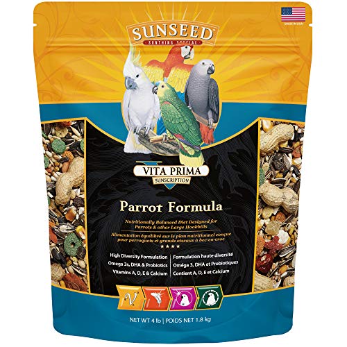 Sunseed 49050 Vita Prima Sunscription Parrot Food - High-Variety Formula, 4 LBS