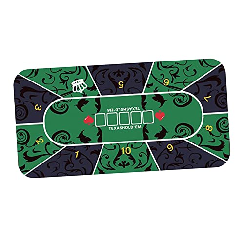 Craps and Roulette Table Felt Poker Tablecloth Non-Slip Poker Table Layout Portable Noise Reduce Card Playing Blackjack Tabletop Mat Rectangle 120x60cm Casino Pad Felt