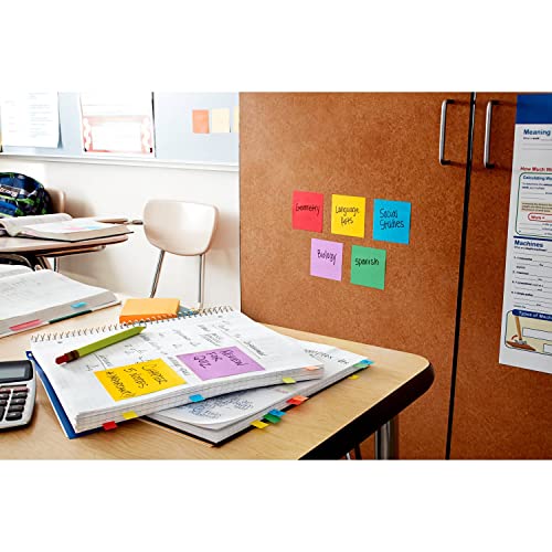 Post-it Super Sticky Notes, 3x3 in, 12 Pads, 2x the Sticking Power, Assorted Bright Colors, Recyclable (654-15SSMULTI2)