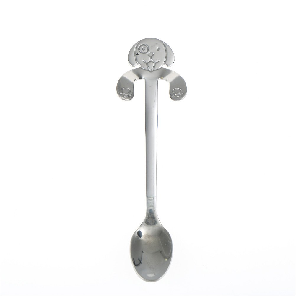Haishell 4 Pcs Cat Coffee Spoon Stainless Steel Dog Dessert Spoon Drink Spoons Mixing Spoon Milkshake Spoon Tableware Kitchen Supplies,Silver