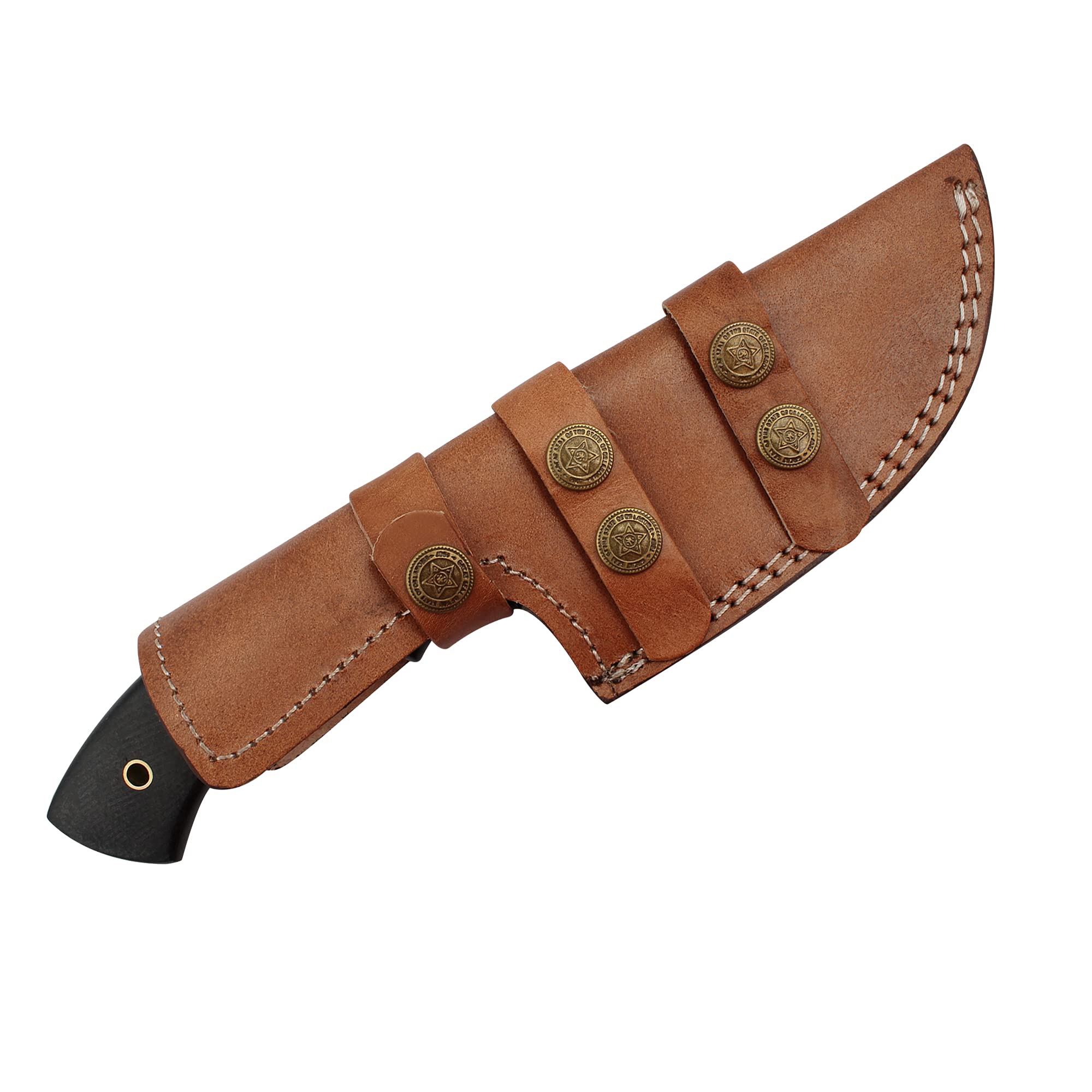 BBX Hand Made Damascus Hunting Knife with Leather Sheath Bush Craft Knife Survival Knife 10 Inches fixed Blade with ASH Wood Handle (Tracker Knife, 10 Inches)