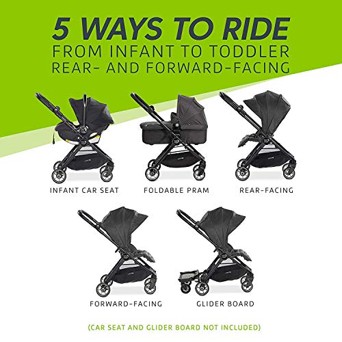 Baby Jogger City Tour LUX Stroller | Compact Travel Stroller | Lightweight Baby Stroller with Backpack-Style Carry Bag, Perfect for Travel, Granite