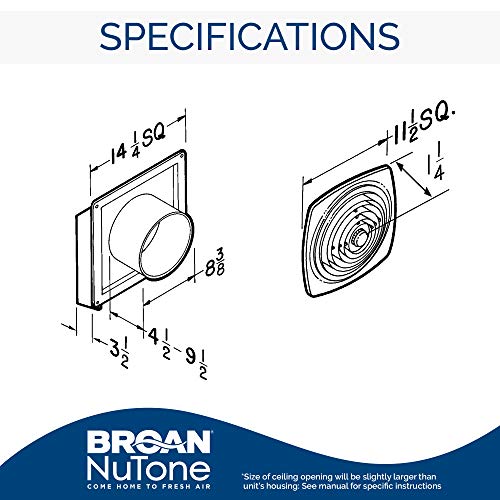 Broan-NuTone 509 Through-the-Wall Ventilation Fan White Cover, 200 CFM, 8.5 Sones, 8"