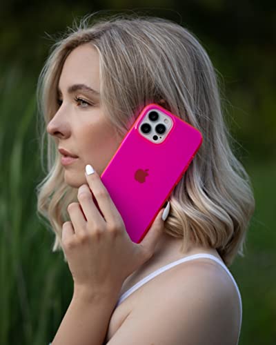 FELONY CASE - Neon Pink Crystal Clear Phone Case for iPhone 13 Pro Max, Compatible with MagSafe - 360° Shockproof Protective Cases Designed for Apple iPhone 13 Pro Max