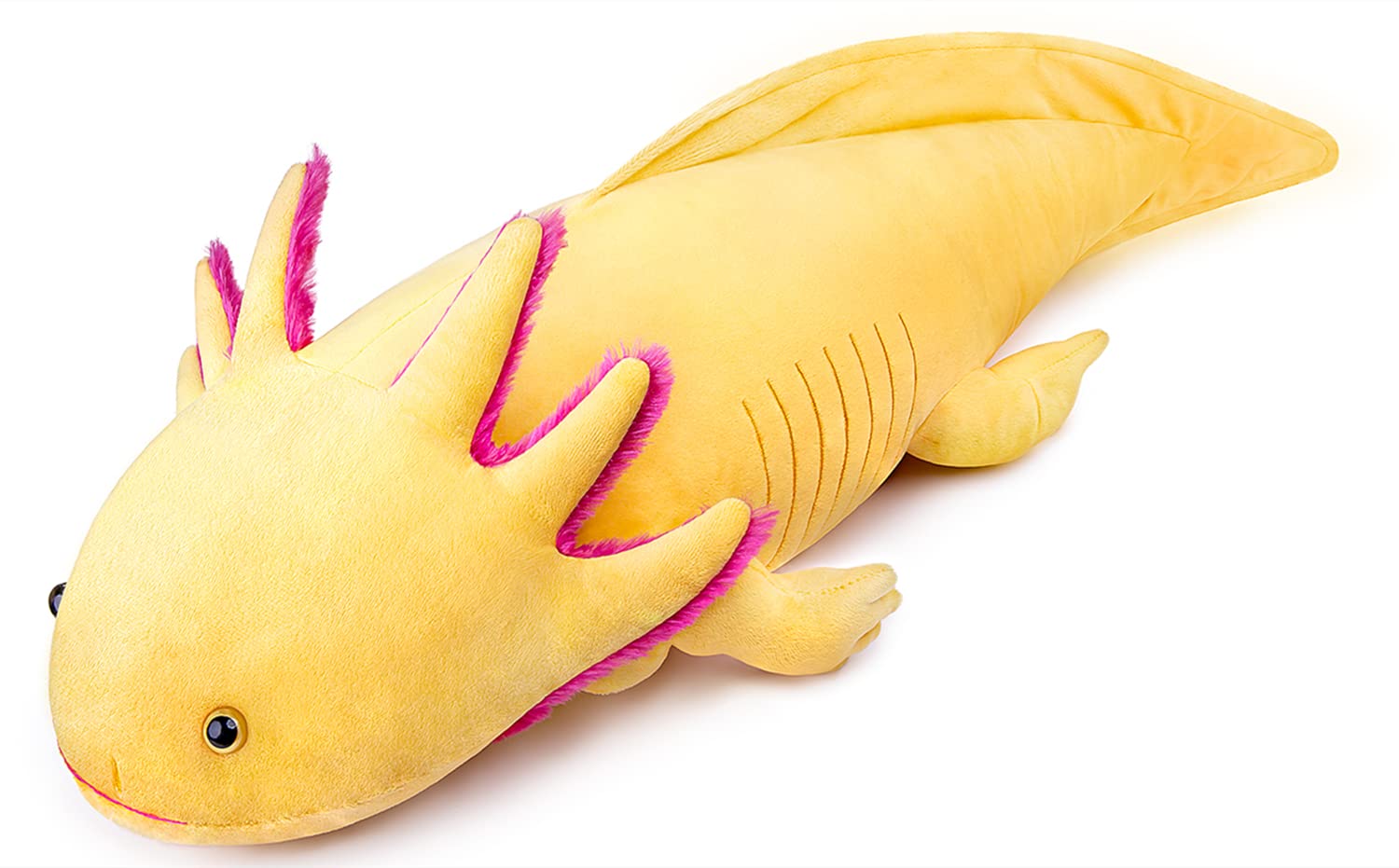 Large Axolotl Plush Weighted Stuffed Animals - Super Long 30Inch Weighted Axolotl Plush, Realistic Cute Yellow Ambystoma Pillow Toys Real Plushie Large Weighted, Unique Plush Gift Collection for Kids