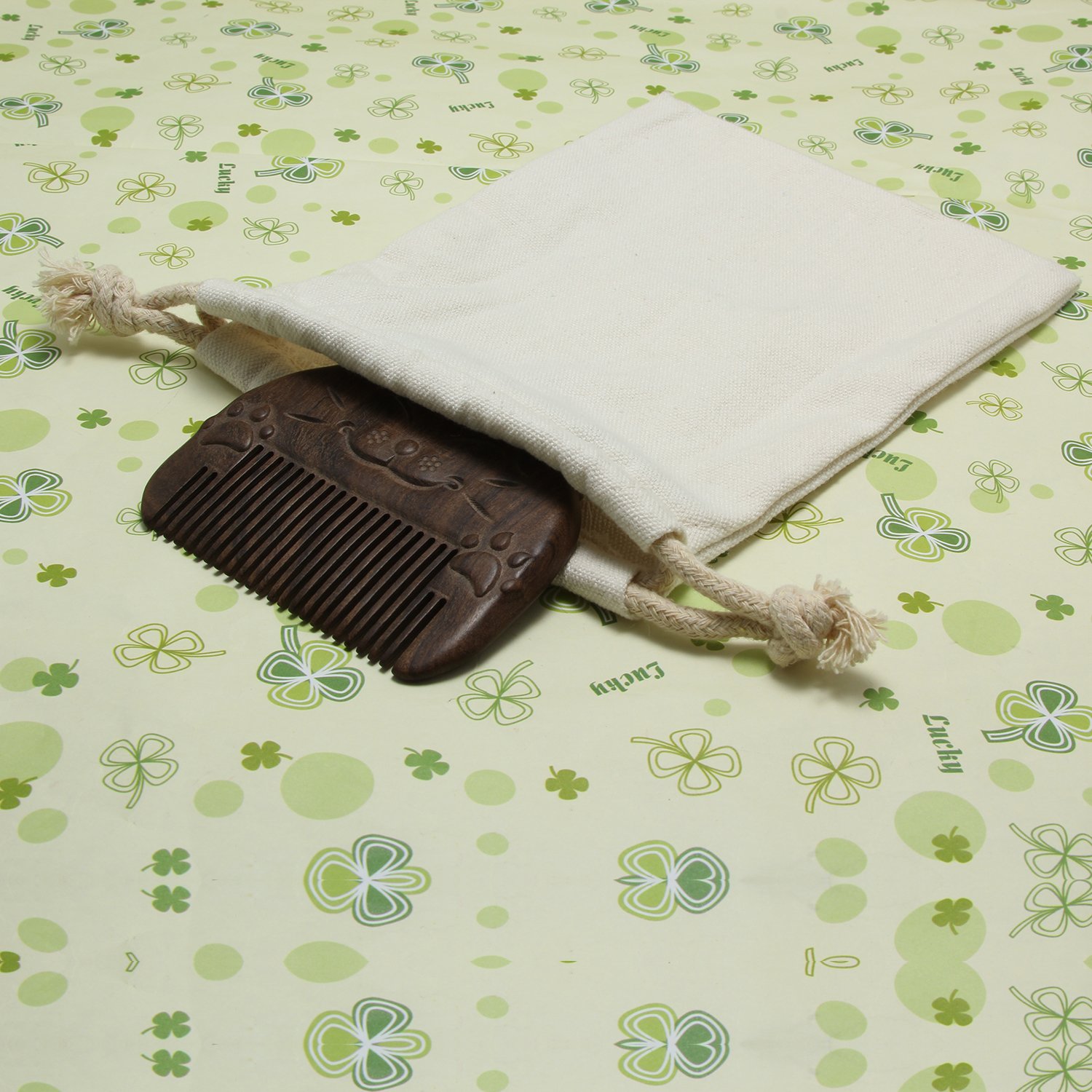 FunLavie 6 PACK Cotton Muslin Bags 5.9" x 7.9" Small Canvas Drawstring Bag for Multipurpose Storage