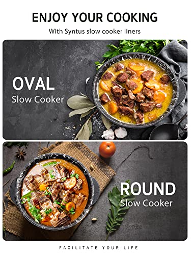 Syntus Slow Cooker Liners, Cooking Bags Large Size Crock Pot Liners Disposable Pot Liners Plastic Bags, Fit 3QT to 8QT for Slow Cooker Crockpot Cooking Trays, 13"x 21" 1 Pack (30 Liners)