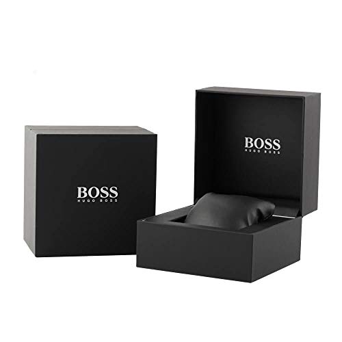 BOSS Men's Stainless Steel Quartz Watch with Leather Strap, Brown, 22 (Model: 1513709)